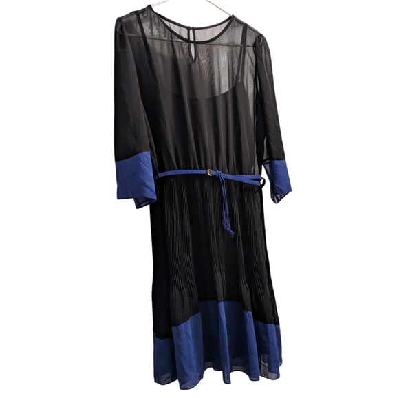 Alyx | Dresses | Alyx Black And Blue Sheer Layered Midi Dress 8 | Poshmark
